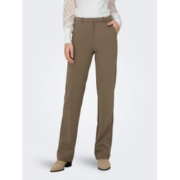 Only Damen Anzughose "ONLRAFFY &ndash; Hose mit geradem Bein und Stretchkomfort", beige, Gr. M, unifarben, Web, Obermaterial: 95% Polyester, 5% Elasthan,
