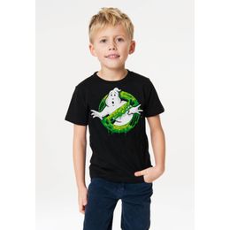 logoshirt M&auml;dchen T-Shirt "Ghostbusters &ndash; Slime Logo", schwarz, Gr. 116, unifarben, 100% Baumwolle, Shirts, mit coolem Print