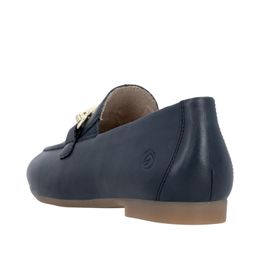 Remonte Damen Loafer, Gr. 42nachtblau, Leder, unifarben, Schuhe, Slipper, Schlupfschuh, Spangenschuh mit kleinen Stretcheins&auml;tzen