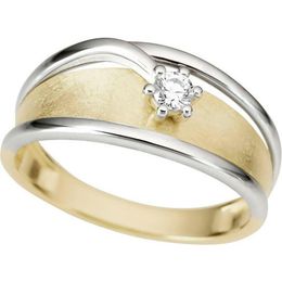 Firetti Damen Fingerring "Schmuck Geschenk Gold 333 Damenring Goldring Fantasie bicolor", 16, 0,11 P2 = erkennbare Einschl&uuml;sse, Diamanten Gelbgold