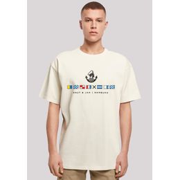 F4NT4STIC Herren T-Shirt "Oversized T-Shirt Seglerfahnen Knut & Jan Hamburg", beige, Gr. L, Obermaterial: 100% Baumwolle, Shirts, Print