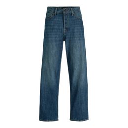 Jack & Jones Relax-fit-Jeans JACK & JONES "JJIALEX mit cleanem Look und Taschenvielfalt", Damen, Gr. 32, L&auml;nge 34, blau denim, Denim/Jeans, Obermaterial: 100% Baumwolle, Abriebeffekte, relaxed fit lang, Jeans, Baumwolle, relax fit