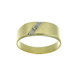 Firetti Damen Goldring "Schmuck Geschenk Gold 333 Herrenring Goldring Siegelring", 19, 0,01 P2 = erkennbare Einschl&uuml;sse, Diamanten Gelbgold 333, 4mm,