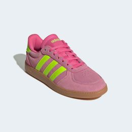 Damen Sneaker "BREAKNET SLEEK", adidas Sportswear, Gr. 37, rosa, Leder, Synthetik, Schuhe, inspiriert vom Design des adidas handball spezial