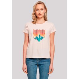 F4NT4STIC Damen T-Shirt "Berg Sonnenuntergang Geometrisch", pink, Gr. XL, Obermaterial: 100% Baumwolle, Shirts, Premium Qualit&auml;t