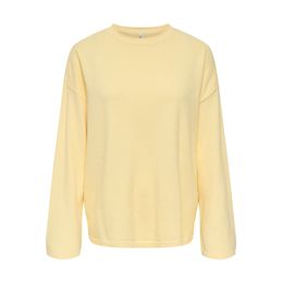 Strickpullover Only "ONLLOYAL AMALIO LIFE LS O-NECK KNT NOOS", Damen, Gr. XS, sunlight detail:melange, Strick, Obermaterial: 80% Polyester, 20% Nylon, meliert, bequem normal, Rundhals, Pullover Strickpullover, Materialmix