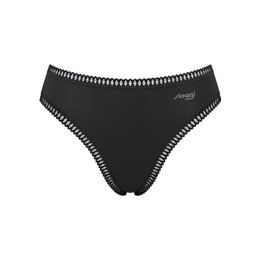 Sloggi Damen Slip "GO Crush", Gr. L, blau, Single Jersey, Obermaterial: 95% Polyamid, 5% Elasthan, mehrfarbig, Unterhosen, mit Spitzendetails,