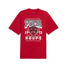 Puma Herren Trainingsshirt "Rival Rage Basketball T-Shirt Herren", rot, Gr. L, clean, Obermaterial: 35% Viskose, 65% Polyester; Rippe: 71% Baumwolle,