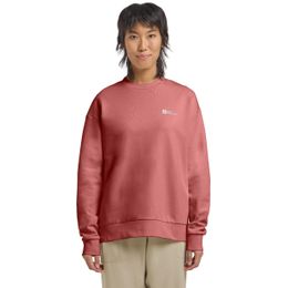 Jack Wolfskin Damen Langarmshirt "ESSENTIAL CREWNECK W", rot, Gr. L, Obermaterial: 100% Baumwolle, Shirts