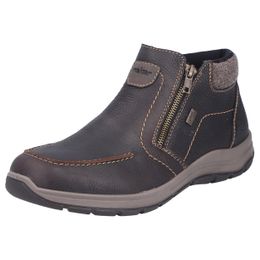 Rieker Herren Winterboots, Gr. 44, braun, Leder, Schuhe, Stiefelette, Komfortschuh mit zwei praktischen Rei&szlig;verschl&uuml;ssen