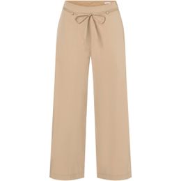 MAC Damen 7/8-Hose "CHIARA BELT cropped", beige, Gr. 44, unifarben, Web, Obermaterial: 77% Baumwolle, 20% Polyamid, 3% Elasthan, Hosen, Wide Fit, mit