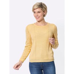 Classic Basics Damen Rundhalspullover "Pullover", gelb, Gr. 40, unifarben, 100% Polyacryl, Pullover