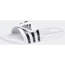 Damen Badesandale "ADISSAGE BADESCHLAPPEN", adidas Sportswear, Gr. 48,5, schwarz-wei&szlig;, Synthetik, Schuhe, Badelatschen