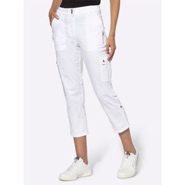 Heine Damen Cargohose, wei&szlig;, Gr. 46, unifarben, 98% Baumwolle, 2% Elasthan, Hosen