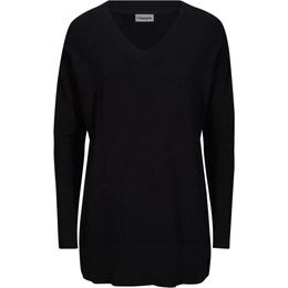 bonprix Damen Longpullover "Long-Pullover", schwarz, Gr. 36, unifarben, Feinripp, Obermaterial: 70% Baumwolle, 30% Polyamid, Pullover,