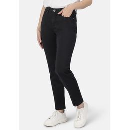 STOOKER WOMEN Damen 5-Pocket-Jeans "Zermatt Thermo Straight Fit Jeans", schwarz, Gr. 40, Denim/Jeans, 63% Baumwolle, 34% Polyester, 3% Elasthan,