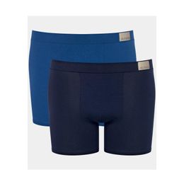Sloggi Herren Boxershorts "Men GO Natural", Gr. M, blau, Single Jersey, Obermaterial: 95% Baumwolle, 5% Elasthan, clean, unifarben, Unterhosen, mit
