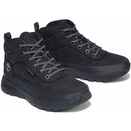Timberland M&auml;dchen Schn&uuml;rboots "FIELD TREKKERMID LACE UP SNEAKER", Gr. 37, schwarz, Leder, Textil, Schuhe, Wintersneaker, Sneaker, Winterschuhe