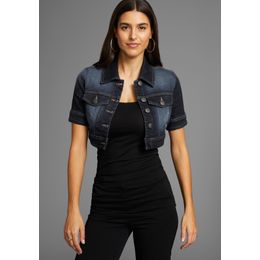 Arizona Damen Jeansjacke, blau, Basic, Gr. 40, Denim/Jeans, Obermaterial: 98% Baumwolle, 2% Elasthan, Jacken, aus Baumwollmischung, figurbetont,