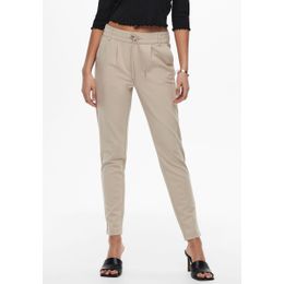 Only Damen Jogger Pants "ONLPOPTRASH &ndash; Joggerhose mit Tunnelzugbund und Stretch", beige, Gr. M, unifarben, Milano Rib, Obermaterial: 63% Viskose, 32%
