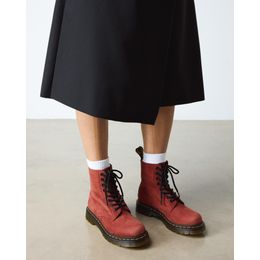 Dr. Martens Damen Schn&uuml;rboots "1460 Pascal 8 Eye Boot", Gr. 36russet rot rot, Nubukleder, Schuhe, Festival, Blockabsatz, Schn&uuml;rboots mit gelber