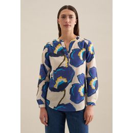 Seidensticker Damen Klassische Bluse "Schwarze Rose", blau, Gr. 40, gebl&uuml;mt, 100% Baumwolle, Blusen, Tunika Floral