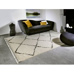 Hochflor-Teppich, B:68cm H:30mm L:140cm, schwarz, Gallery M BRANDED BY MUSTERRING, Kunstfaser, Teppiche, "Donna", Wohnzimmer
