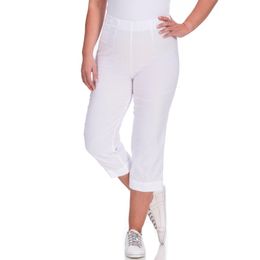 KjBRAND Damen Caprihose "Susie Capri Wash & Go", wei&szlig;, Gr. 42, Web, Obermaterial: 47% Baumwolle, 45% Polyester, 6% Viskose, 2% Elasthan, Hosen,