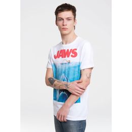 logoshirt Herren T-Shirt "Jaws", wei&szlig;, Gr. M, bedruckt, 100% Baumwolle, Shirts, mit kultigem Print