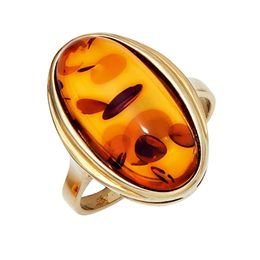 Jobo Damen Goldring "Bernstein-Ring", 58, Gelbgold 375, gelb, Gelbgold 375, Fingerringe, 375 Gold