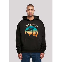 F4NT4STIC Herren Kapuzenpullover "I Believe UFO Alien Sonnenuntergang", schwarz, Gr. M, Obermaterial: 100% Baumwolle, Pullover, Premium Qualit&auml;t