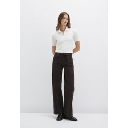 Poloshirt Mavi "HALF ZIP FASHION JERSEY", Damen, Gr. L, antique wei&szlig;, 55% Viskose, 41% Polyester, 4% Elasthan, figurbetont normal, ohne Ausschnitt, Shirts, Top kurzarm
