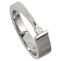 Jobo Damen Fingerring "Diamant-Ring 0,07 ct.", 54, SI = kleine Einschl&uuml;sse, Diamanten Wei&szlig;gold 585, wei&szlig;, Diamanten, Wei&szlig;gold 585, Fingerringe, 585