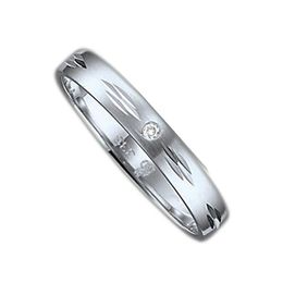 Firetti Damen Trauring "Schmuck Geschenk Gold 375 Hochzeit Ehering Trauring "LIEBE"", 22, 0,01 SI = kleine Einschl&uuml;sse mit Brillant, Wei&szlig;gold 375,