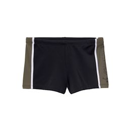 Chiemsee Herren Boxer-Badehose, schwarz, Gr. 5, kontrastfarbene Details, Polyamid, Badehosen, mit Kontrasteins&auml;tzen