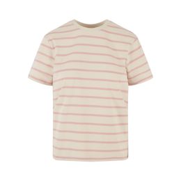 Urban Classics Damen T-Shirt "Urban Classics Damen Ladies Striped Boxy Tee"lemonadepink, sandwei&szlig;, Gr. XS, gestreift, 100% Baumwolle, Shirts