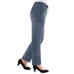 Classic Basics Damen Jerseyhose, blau, Gr. 19, gemustert, 100% Polyester, Hosen