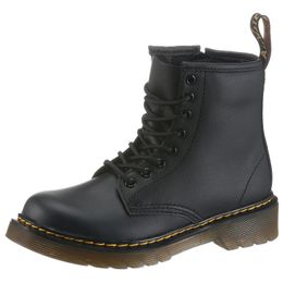 Dr. Martens M&auml;dchen Schn&uuml;rstiefel "8 Eye Boot ROMARIO", Gr. 33, schwarz, Leder, unifarben, Schuhe, Kinderschuh, Freizeitstiefel mit zus&auml;tzlichem