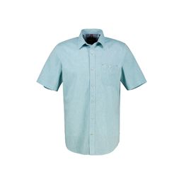 Lerros Herren Kurzarmhemd "Lerros Halbarmhemd in Gro&szlig;en Gr&ouml;&szlig;en"coastal blau, Gr. 4XL, 80% Baumwolle, 20% Leinen, Hemden