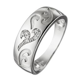 Jobo Damen Diamantring, 58, SI = kleine Einschl&uuml;sse, Diamanten Wei&szlig;gold 585, wei&szlig;, Diamanten, Wei&szlig;gold 585, Fingerringe, 585 Wei&szlig;gold mit 7 Diamanten