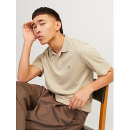 Jack & Jones JACK & JONES Herren Poloshirt "JPRCCRODNEY SS POLO SN", beige, Basic, Gr. M, unifarben, Jersey, Obermaterial: 60% Baumwolle, 40% Polyester, Shirts