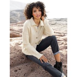 Heine Damen Strickjacke, beige, Gr. 38, unifarben, 50% Viskose, 25% Polyester, 25% Polyamid, Strickjacken