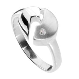 OSTSEE-SCHMUCK Damen Fingerring "- Rica - Silber 925/000 - Brillant", 52, silber, Fingerringe