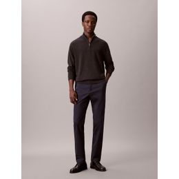 Calvin Klein Herren Chinohose "SLIM SATEEN CHINO TROUSER"schwarz sapphire, Gr. 34, unifarben, Web, Obermaterial: 97% Baumwolle, 3% Elasthan, Hosen,