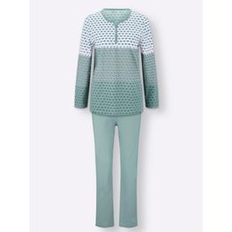 w&auml;schepur W&Auml;SCHEPUR Damen Schlafanzug, Gr. 36, gr&uuml;n, 100% Baumwolle, Homewear-Sets