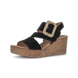 Gabor Damen Keilsandalette "Keilsandalette", Gr. 38,5, schwarz, Schuhe