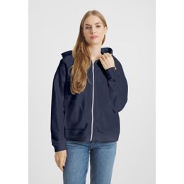 Frieda & Freddies New York Damen Kapuzensweatjacke "Sweat Jacket"blau, Gr. 38, FRIEDA & FREDDIES, unifarben, 100% Baumwolle, Sweatjacken