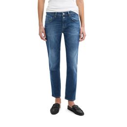 Marc O'Polo Boyfriend-Jeans MARC O'POLO "mit zwei Kn&ouml;pfen", Damen, Gr. 29, L&auml;nge 34, dunkelblau, Obermaterial: 92% Baumwolle, 6% Elastomultiester, 2% Elasthan, unifarben, loose fit kn&ouml;chelfrei, Jeans