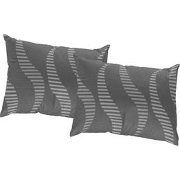 Dekokissen WIRTH, B:40cm L:60cm, grau, Baumwolle, Polyester, Dekokissen_Sitzkissen_Kissenh&uuml;llen, "LUPARA", Kissenh&uuml;lle ohne F&uuml;llung, 2 St&uuml;ck