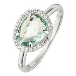 Jobo Damen Silberring, 52, Silber 925 (Sterlingsilber), silber, Silber 925 (Sterlingsilber), Fingerringe, 925 Silber mit 1 Glasstein 29 Zirkonia